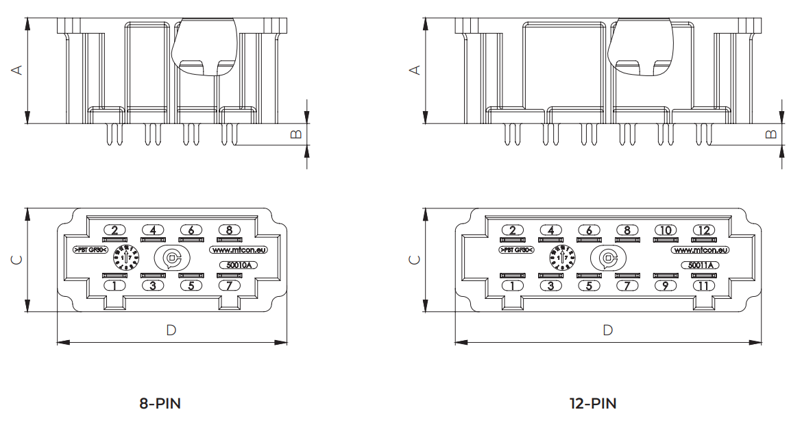 MTCON GH connectors 3rd Gen THT : MTCONNECTIVITY