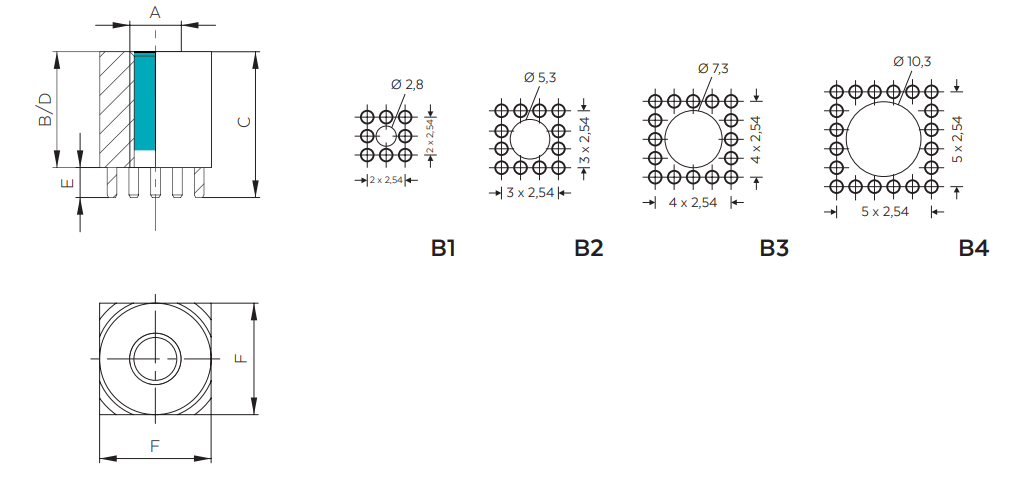 Power Socket PRECOTE ® 85 Pins Around The Edge : MTCONNECTIVITY